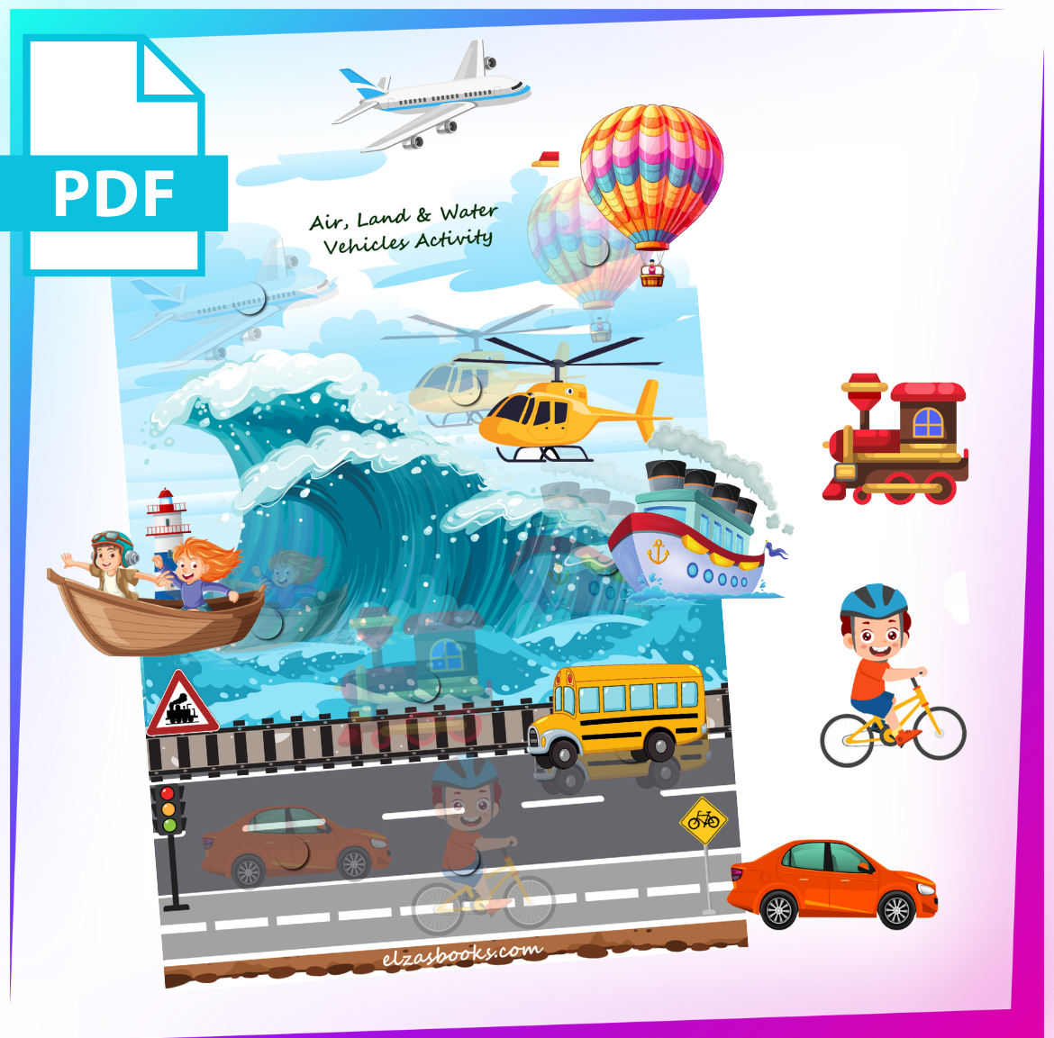 Air, Land & Water Vehicles Activity(076) – Elza's Books